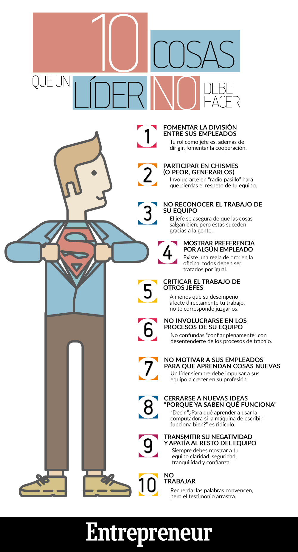 Infografía: 10 cosas que jamás debes hacer si quieres ser un buen líder y conservar a tu equipo ...